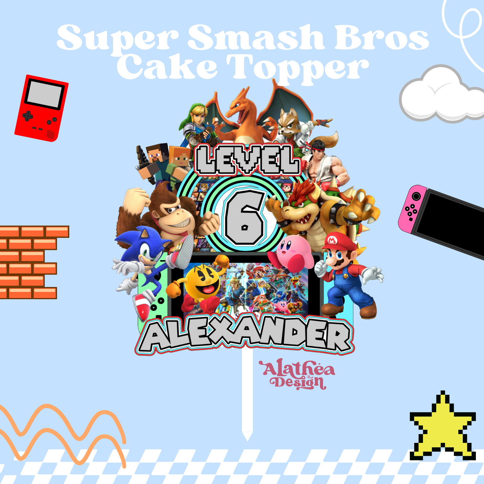 Super Smash Bros Cake Topper – Alathea Design